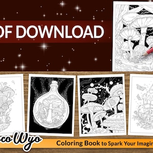 Mushroom: Fungi Coloring Book for Relaxing by Coco Wyo - Etsy