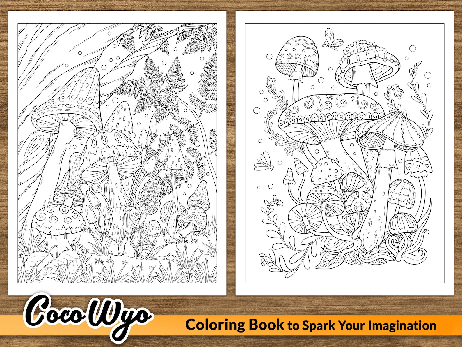 Mushroom: Fungi Coloring Book for Relaxing by Coco Wyo - Etsy