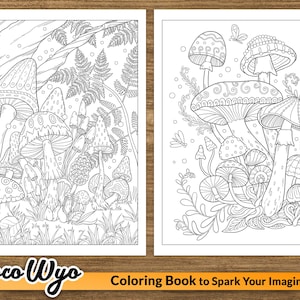 Mushroom: Fungi Coloring Book for Relaxing by Coco Wyo - Etsy