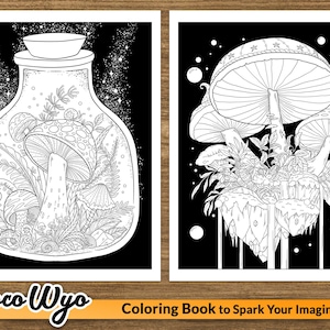 Mushroom: Fungi Coloring Book for Relaxing by Coco Wyo - Etsy