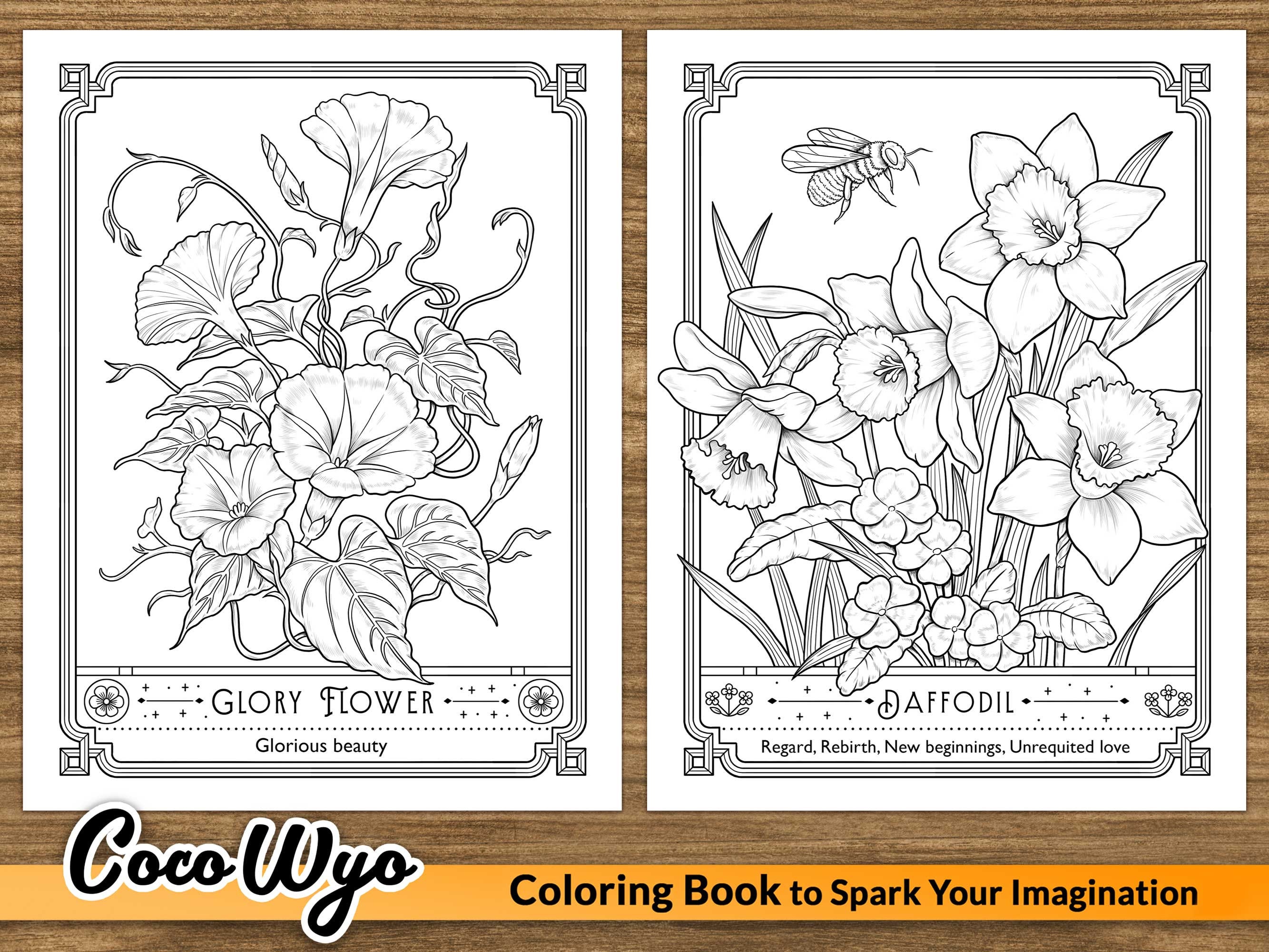 The Language of Flowers: Flower and Botanical Coloring Book for ...