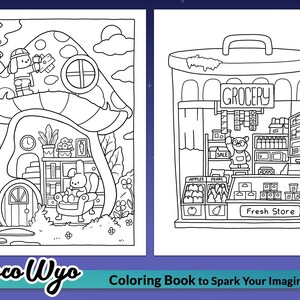 Cozy Spaces: Cute Animal Corners Coloring Book by Coco Wyo - Etsy