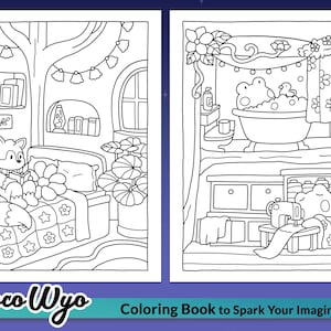 Cozy Spaces: Cute Animal Corners Coloring Book by Coco Wyo - Etsy