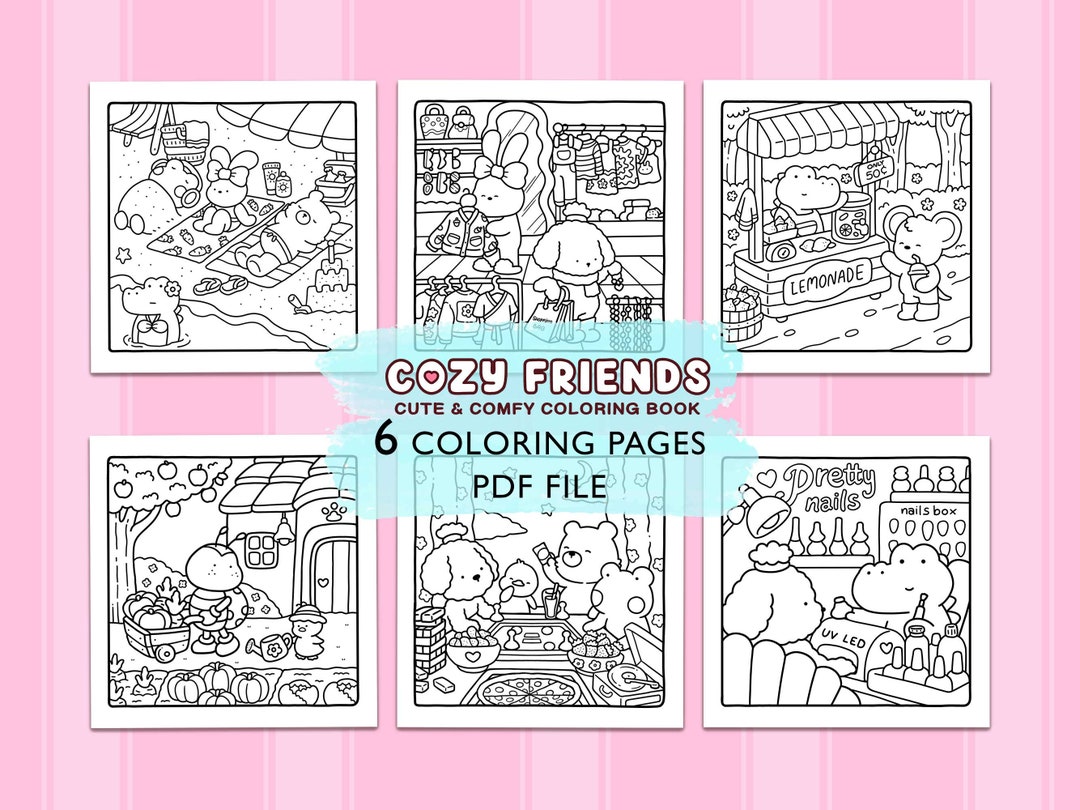 Cozy Friends: Super Cute Animal Characters Coloring Book by Coco Wyo - Etsy