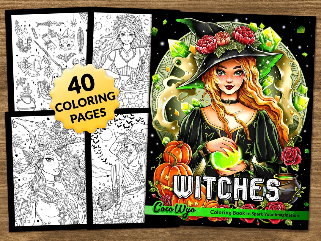 Witches: Fantasy Coloring Book for Relaxing by Coco Wyo - Etsy