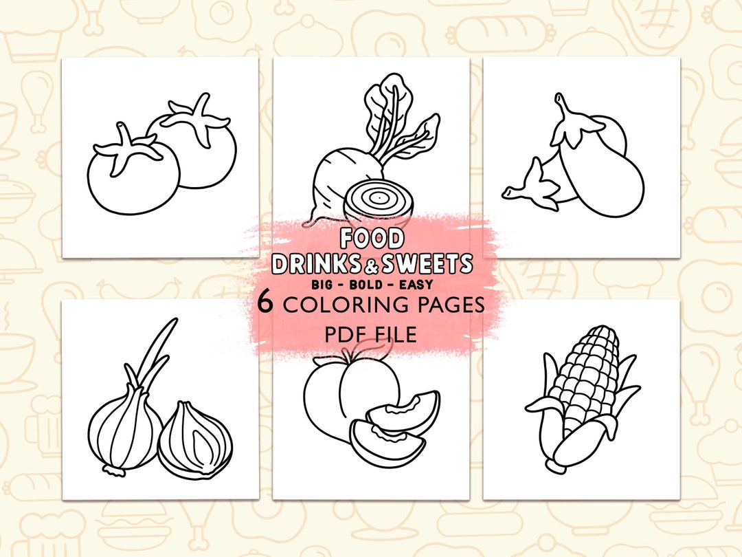 Food Drink & Sweets: Food and Drink Relaxation Coloring Book ...