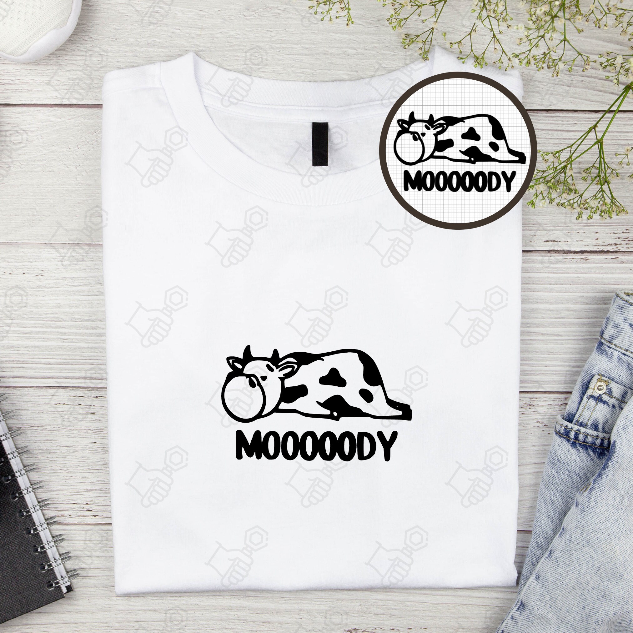 Moody Cow Svg, Tote Bag Svg, Funny, Mug, Tshirt, Mothers Day Gift, Cut ...