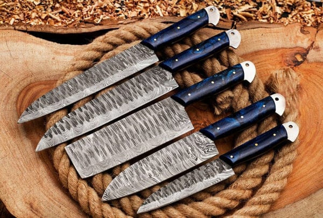 Custom Handmade Chef Knives Set Damascus Steel Kitchen Knives Set ...