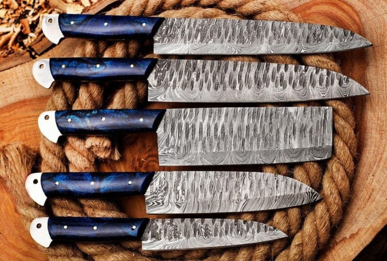 Custom Handmade Chef Knives Set Damascus Steel Kitchen Knives Set ...