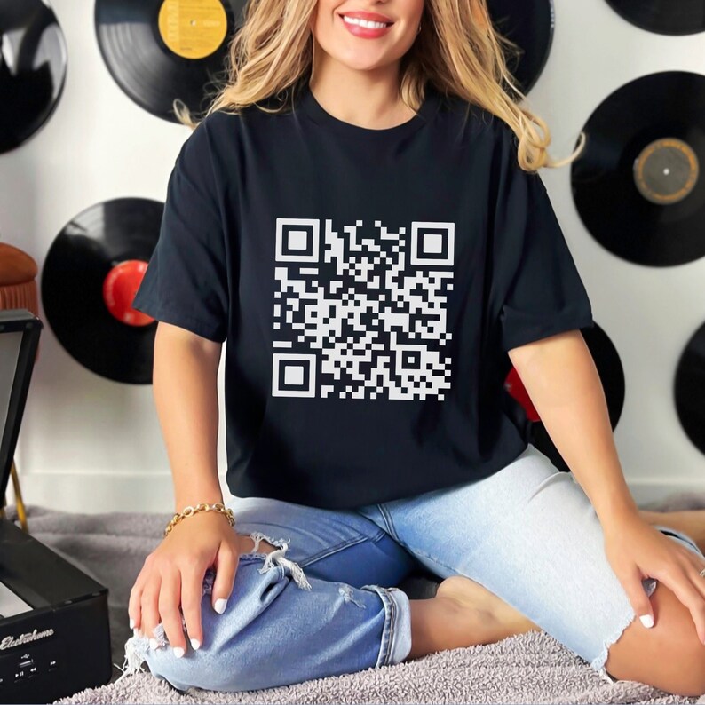 Custom QR Code T-shirt. QR on Front, Back or Both. Unisex Heavy Cotton Tee. Personalized QR T ...