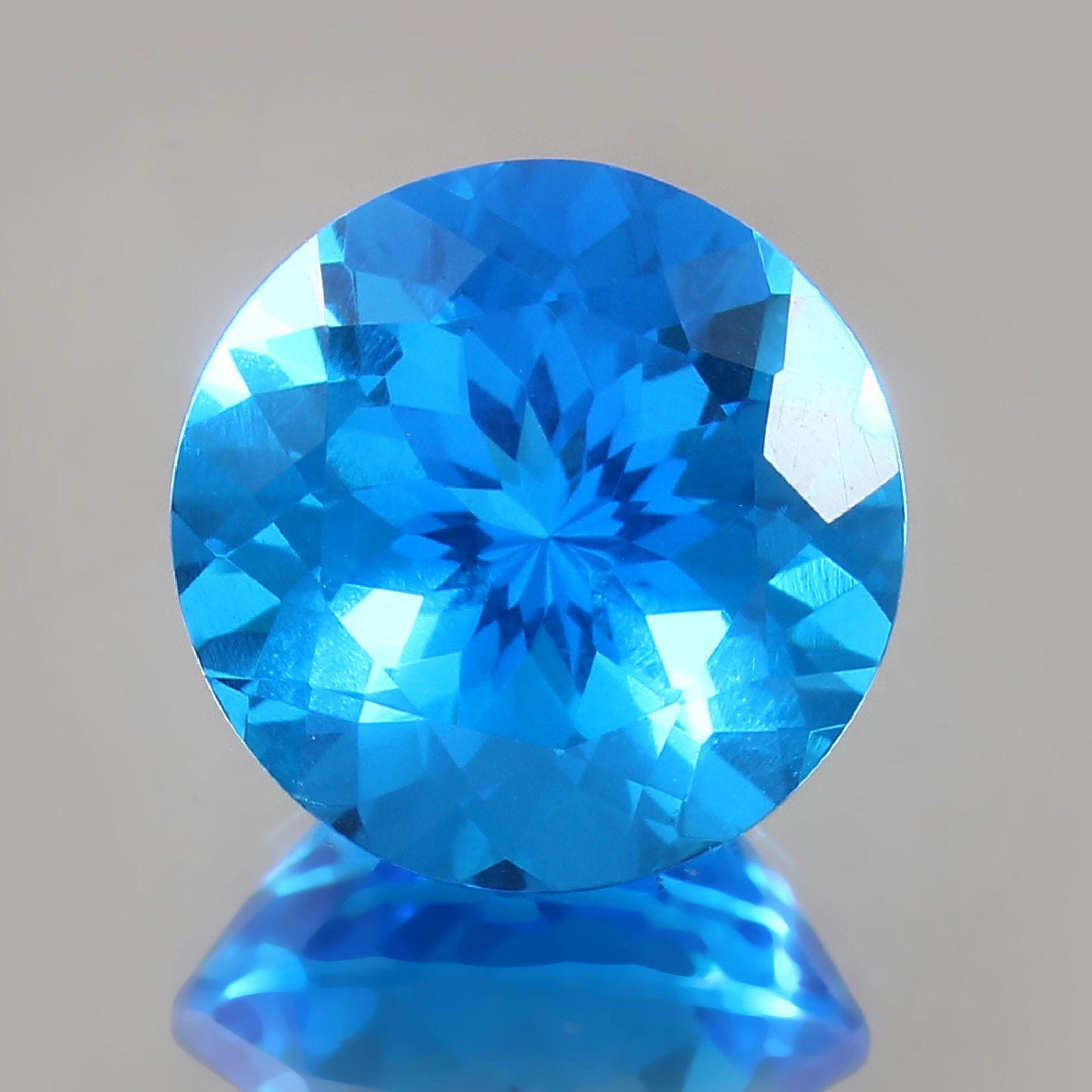 Aaa+sparking Neon Blue Ceylon Sapphire Faceted Loose Cut Round 15X15X10 ...