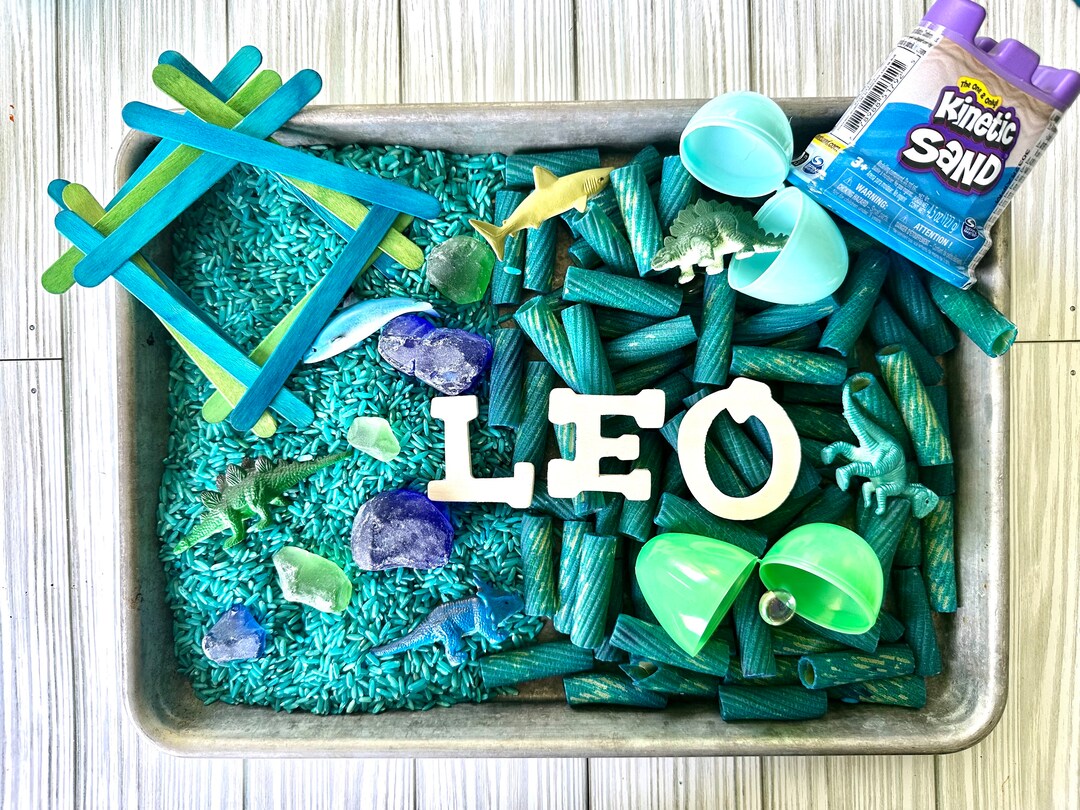 Blue Sensory Bin, Personalized Gift for Kids, Montessori Toy, Birthday ...