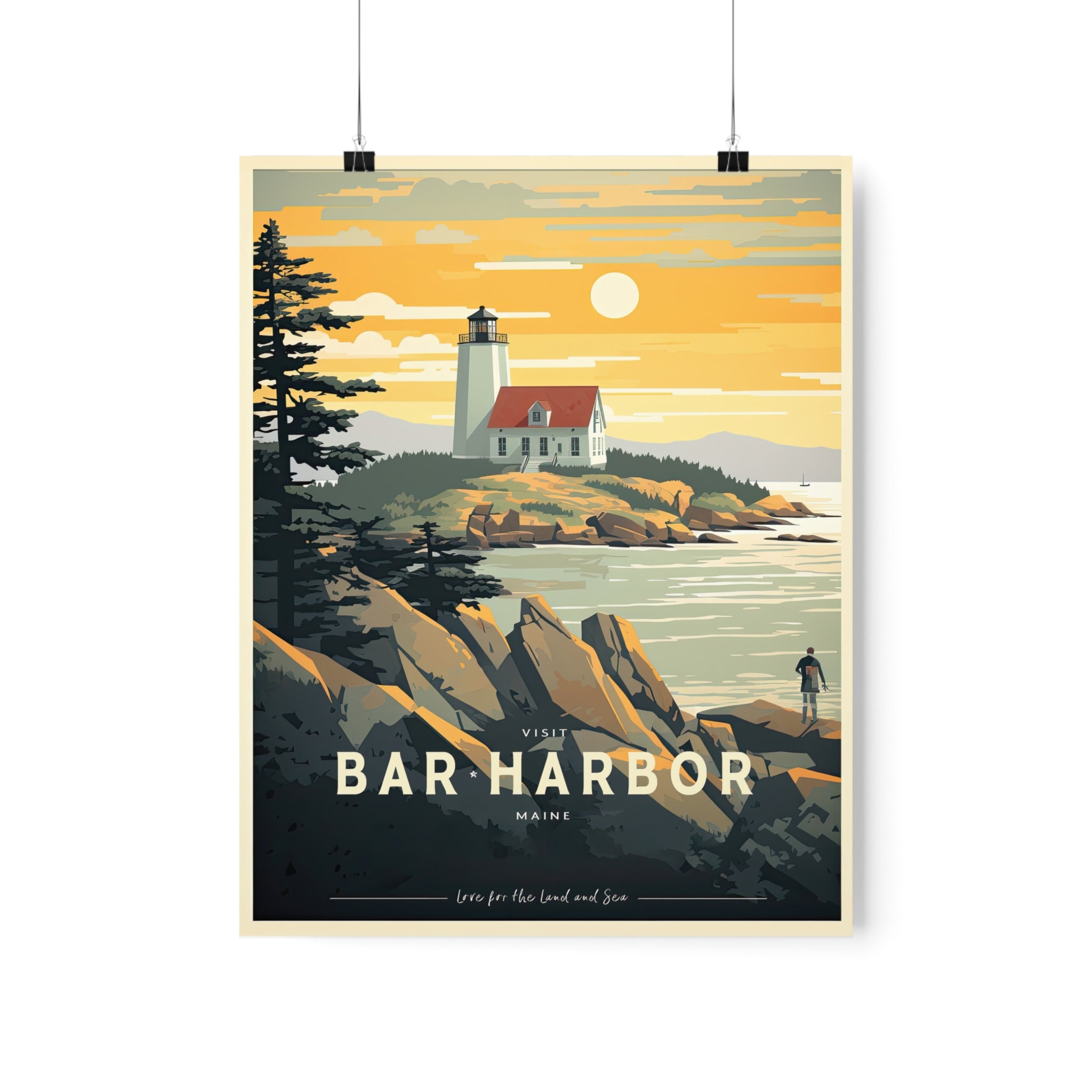 Bar Harbor, Maine, Vintage Travel Poster Premium Matte Paper - Etsy