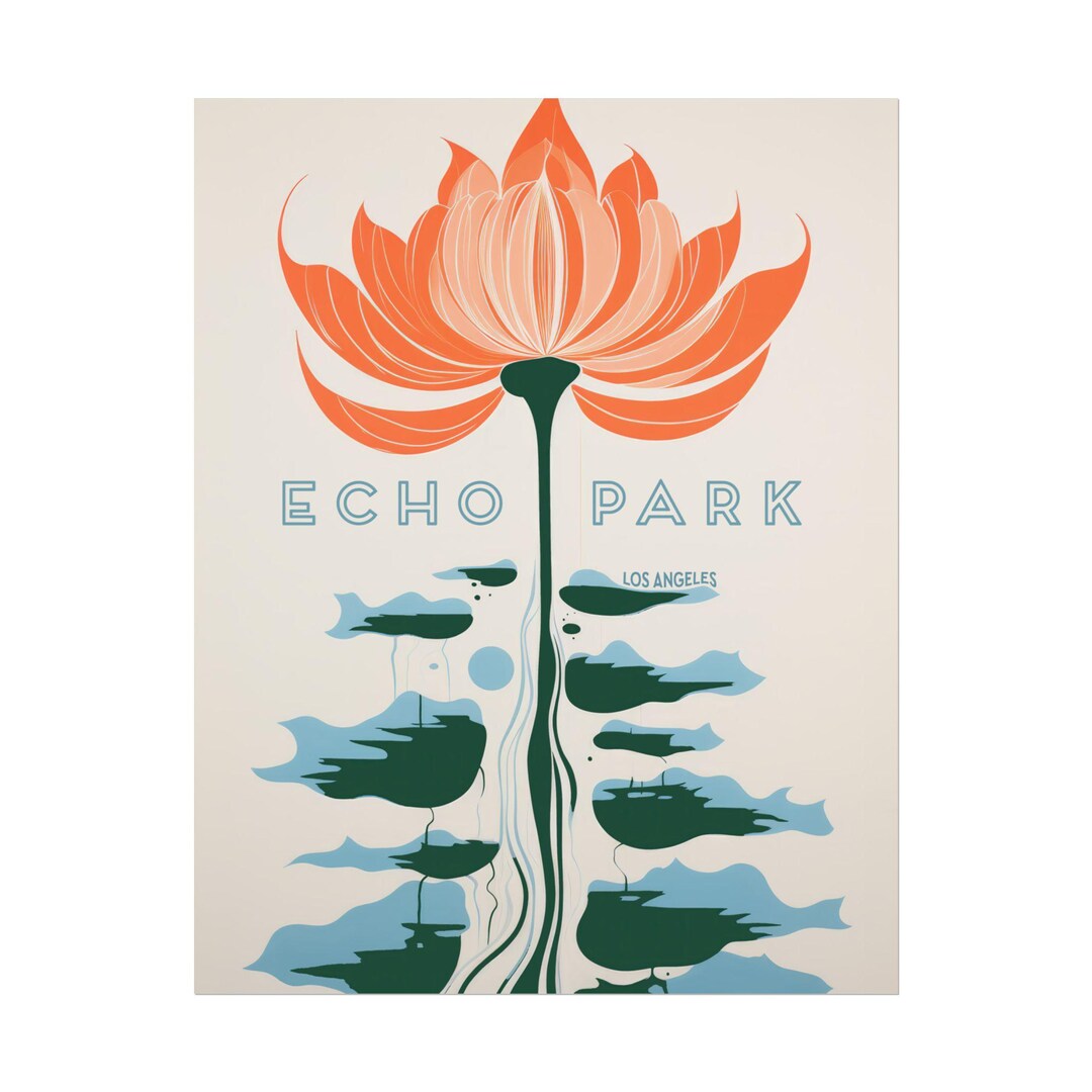 This Echo Park, Los Angeles Travel Poster - Premium Matte Paper - Sizes ...