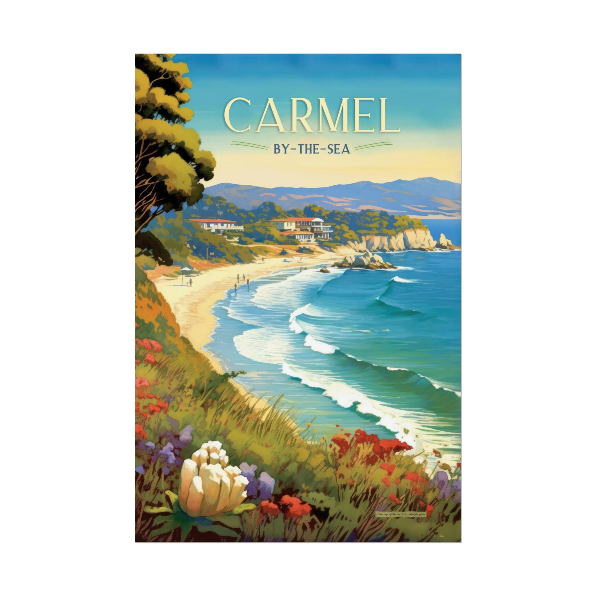 Carmel By-the-sea, California, Vintage Travel Poster - Matte Paper ...