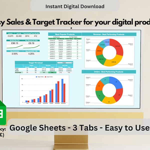 Sales Target Template - Etsy