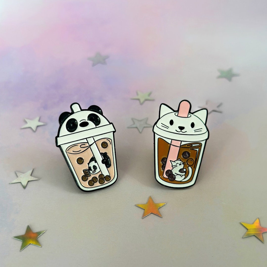 Boba Milk Tea Pin, Boba Pin, Boba Tea Pin, Bubble Tea Pin, Milk Tea Pin ...