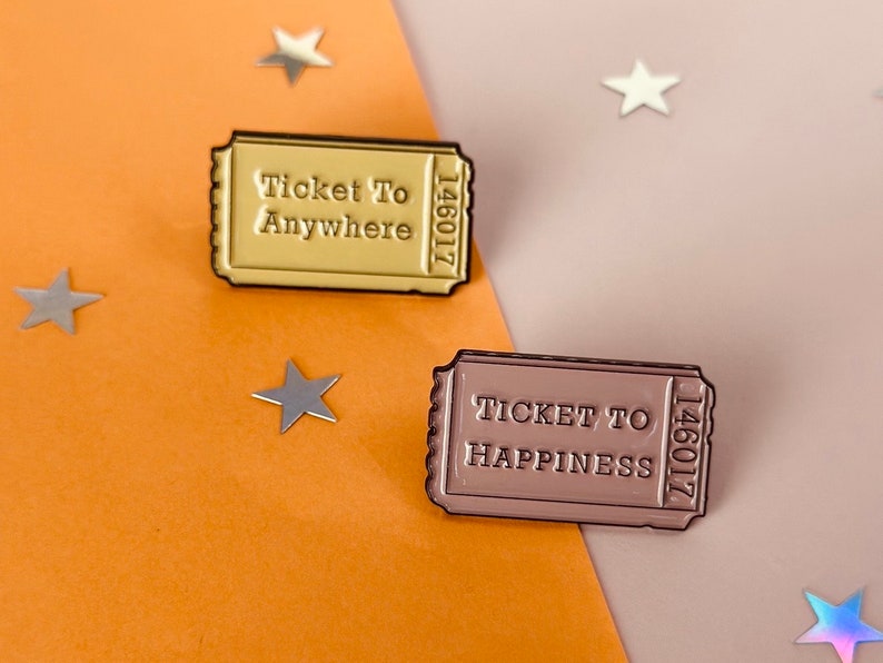 Train Ticket Enamel Pin Travel Ticket Enamel Pin Quote Pin - Etsy