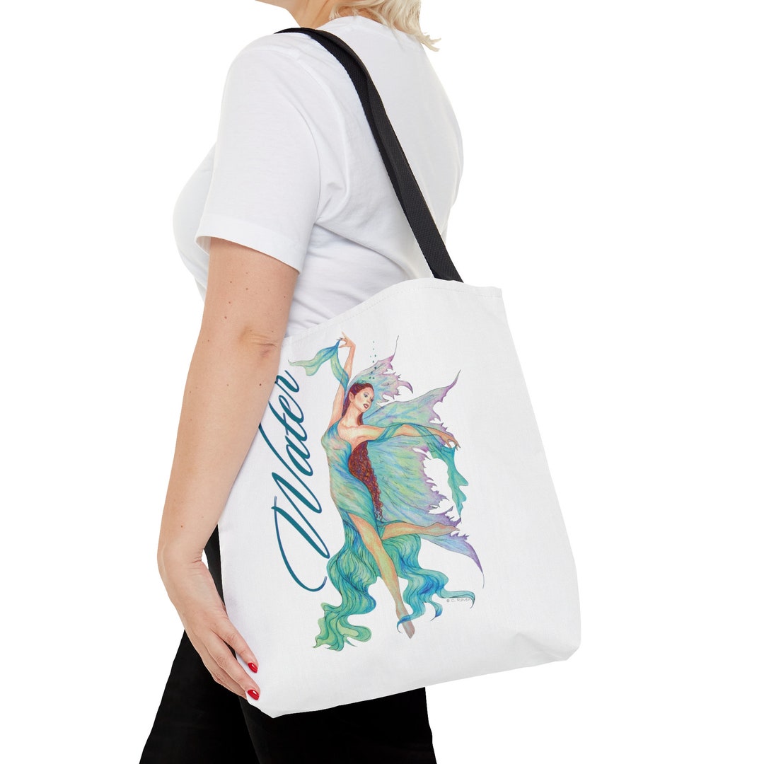Fairy Tote Bag, Water Fae Carry-on, Handmade Faerie Artwork, Book Bag ...