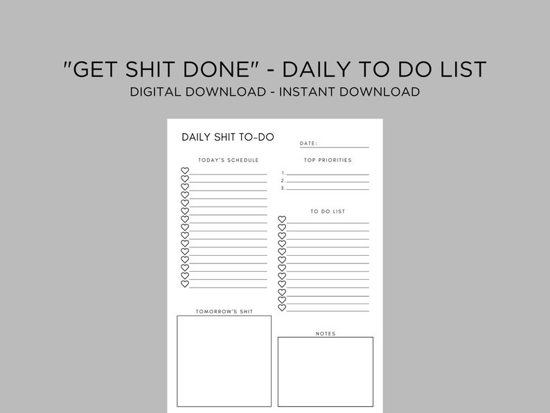 Minimal Daily To-do List Task List Daily List Check List - Etsy