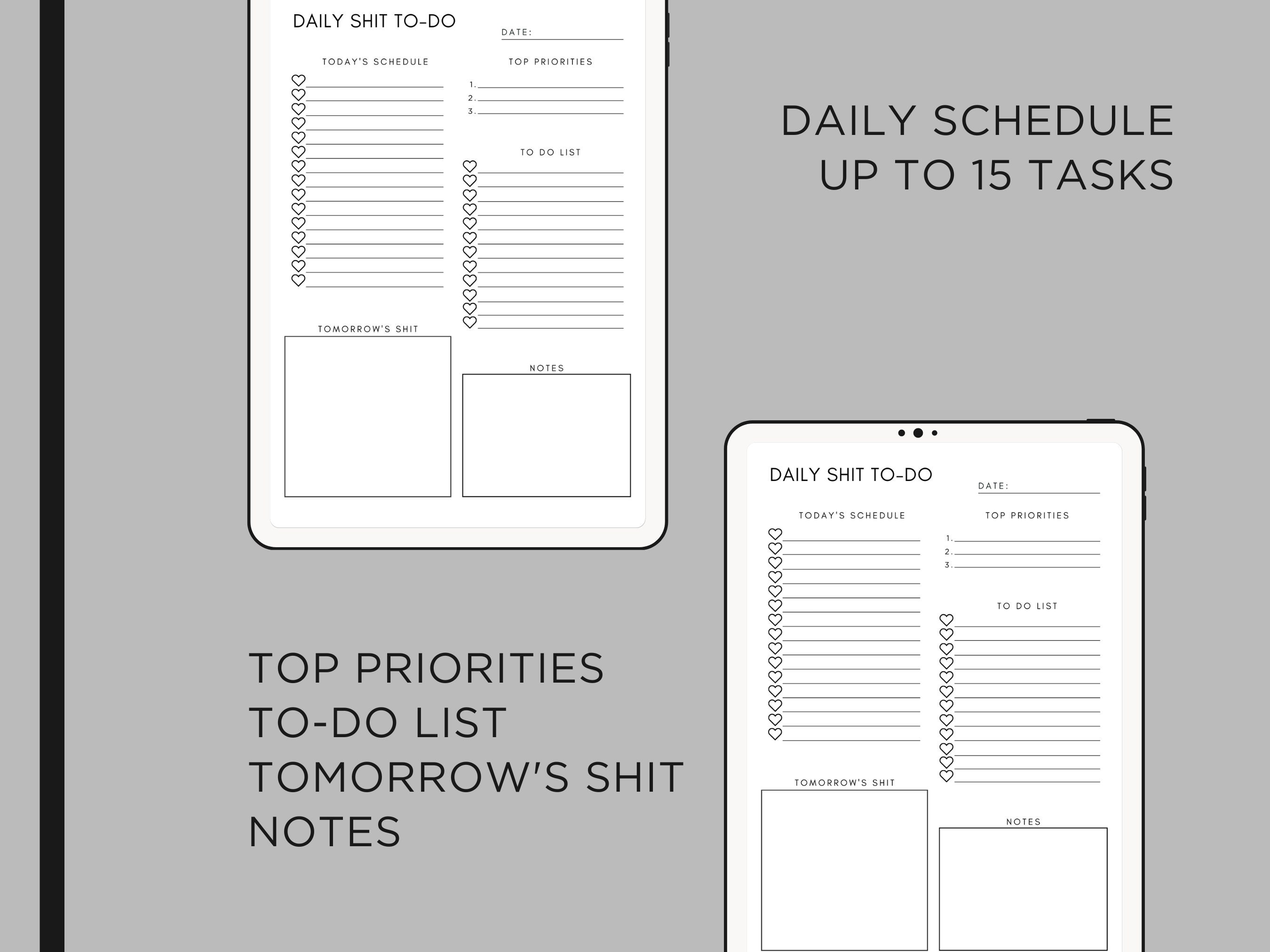 Minimal Daily To-do List Task List Daily List Check List - Etsy