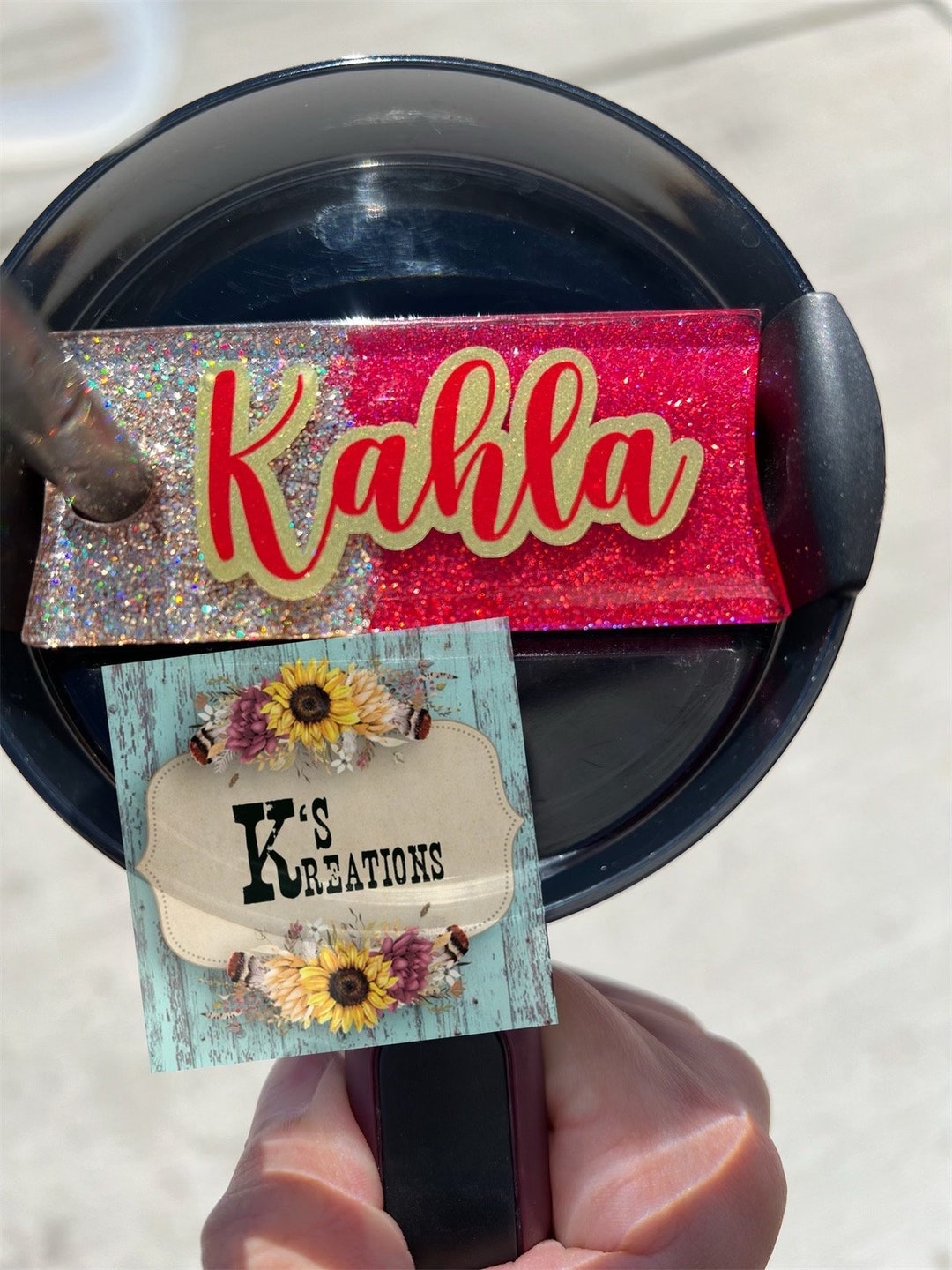 Glitter Tumbler Tag Stanley Name Topper Stanley 2.0 Tumbler Plate ...