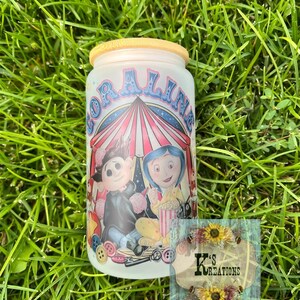 Coraline Glass Can, Coraline Tumbler, Other Mom, Glass Can, Sublimated ...