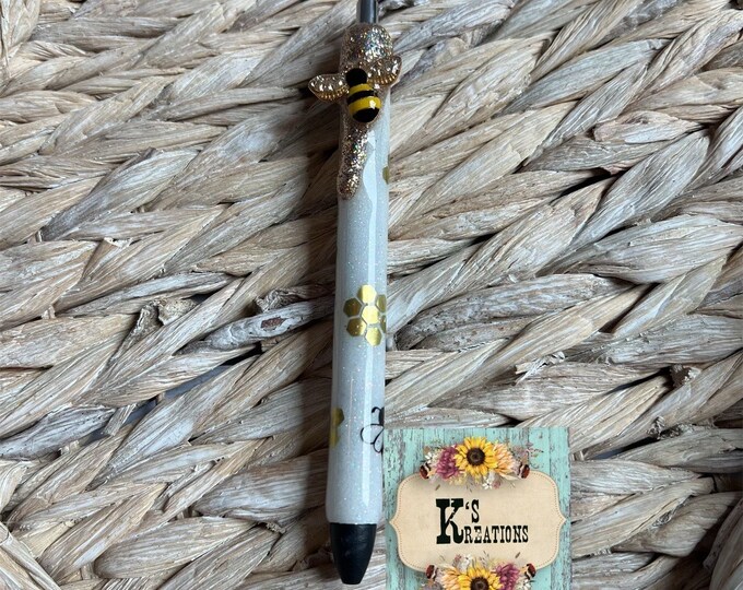 Bee Glitter Pen, Drip Bee Pen, Epoxy Pens, Reusable Pen - Etsy