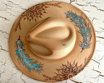 Custom Hand-burned Wool Hat - Etsy