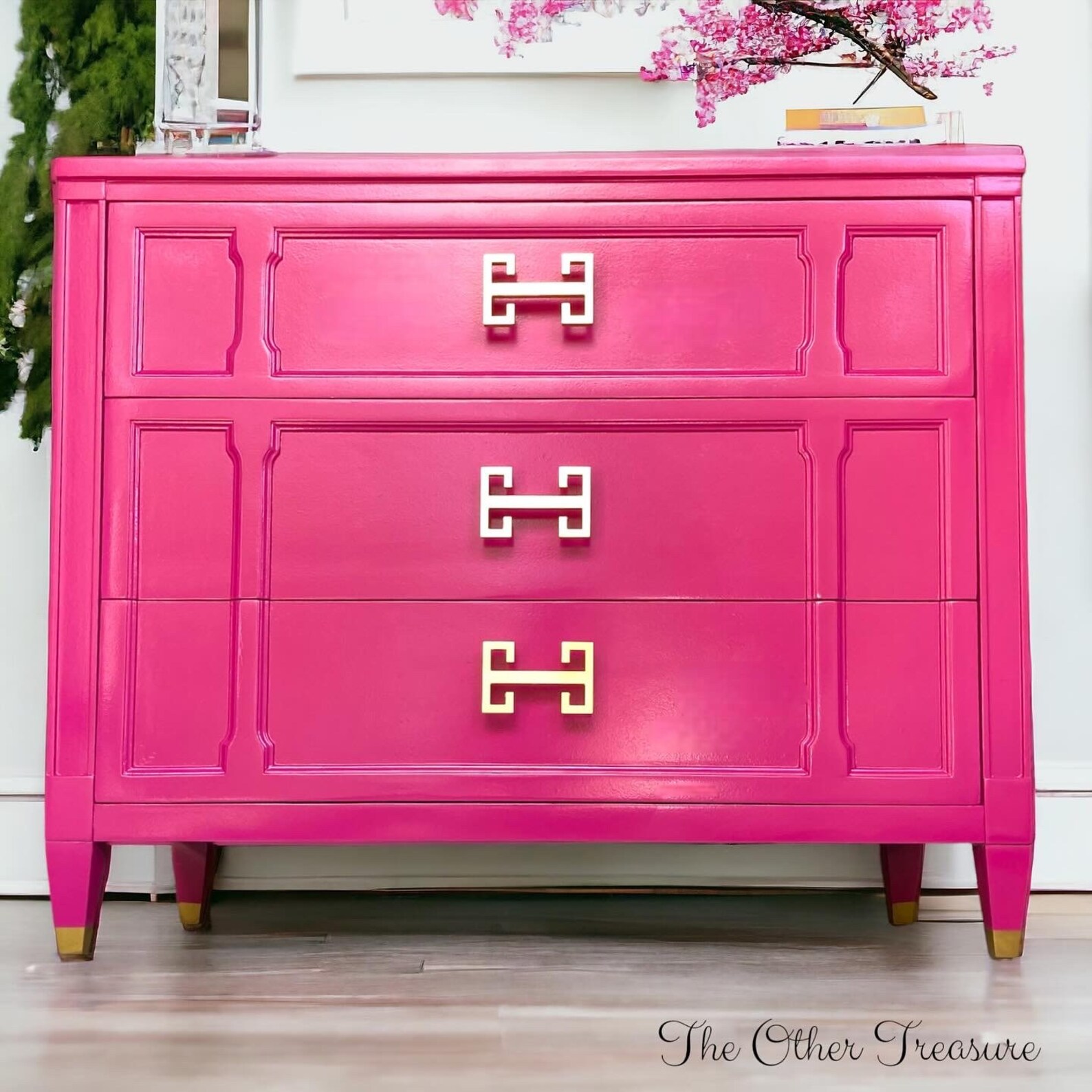 SOLD - Hot Pink Drexel Glossy Bachelor Chest | Dresser - Etsy