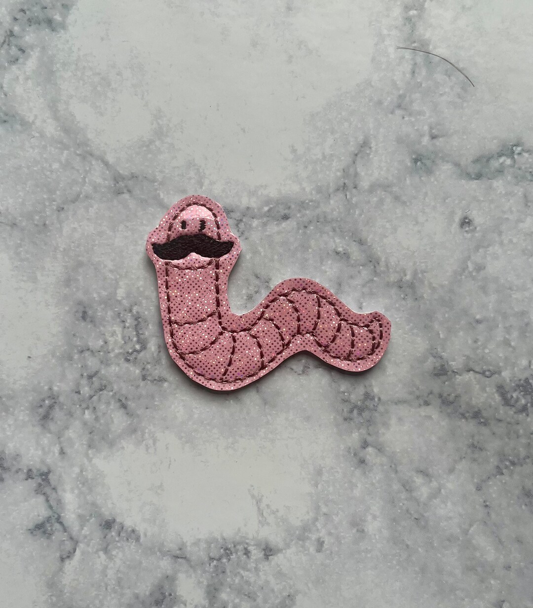 Worm in A Mustache Digital Feltie Embroidery Design File ITH - Etsy