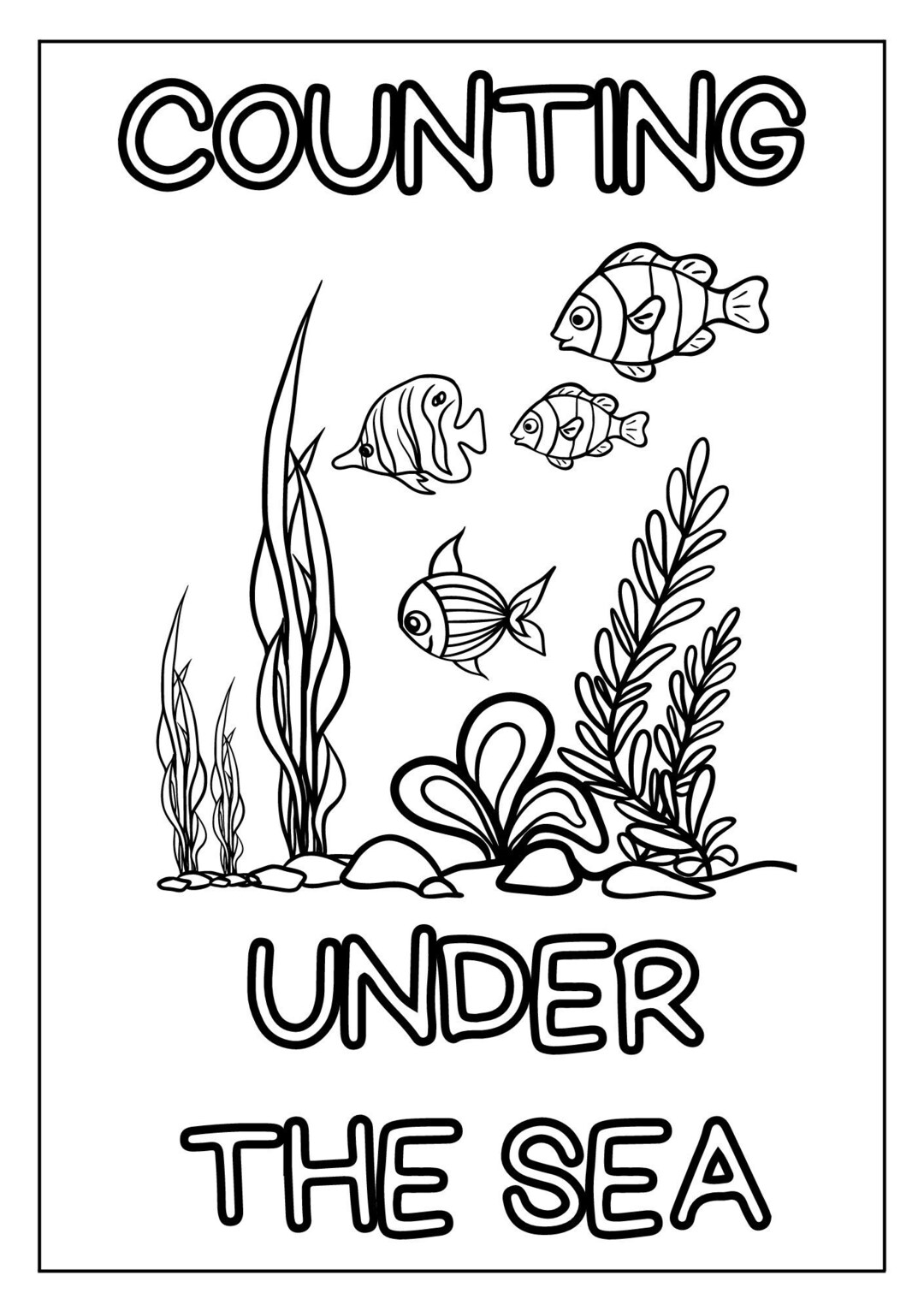 Counting Under the Sea Printable Coloring Pages, Sea Animals, Sea ...