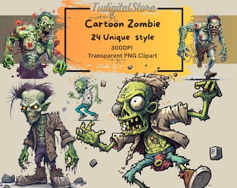 63 Halloween Zombie Clipart Children Party Cartoon Zombies & Ghoul ...