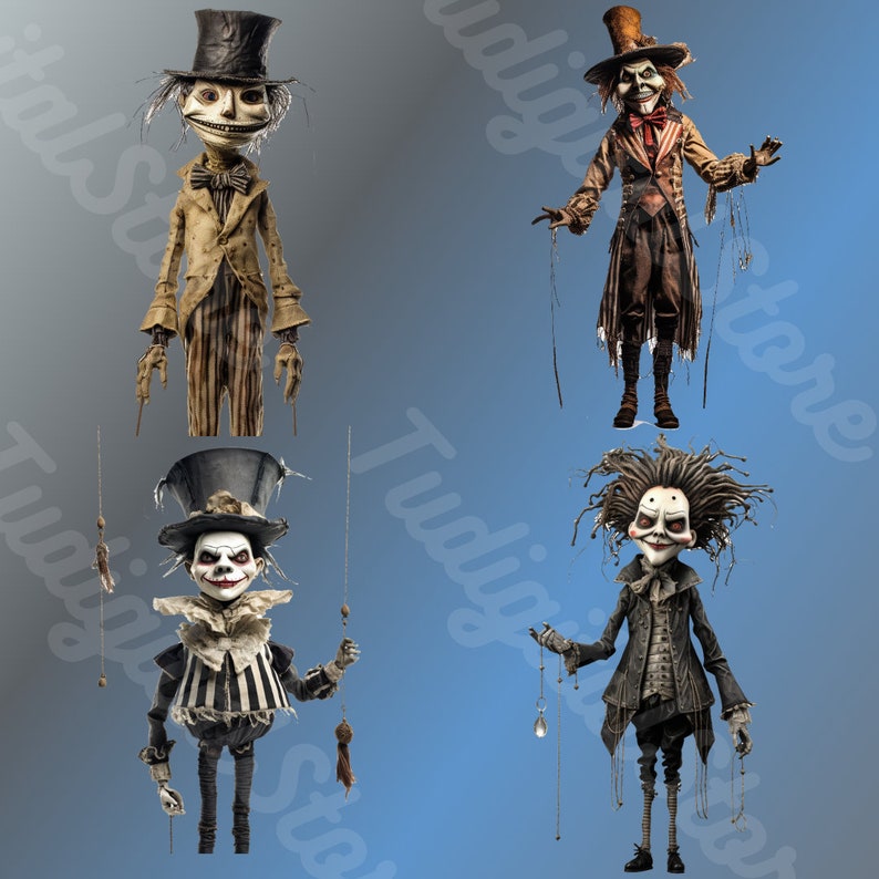 Puppet Clipart - Puppets Creepy Doll Halloween Themed Gothic Horror ...