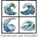 Watercolor Ocean Waves Clipart 20 Ocean Waves PNG Summer PNG Instant ...