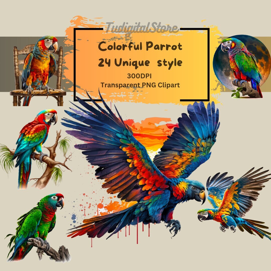 Parrot Clipart - Colorful Bird Clipart - Bird PNG - Cockatiel Clipart ...