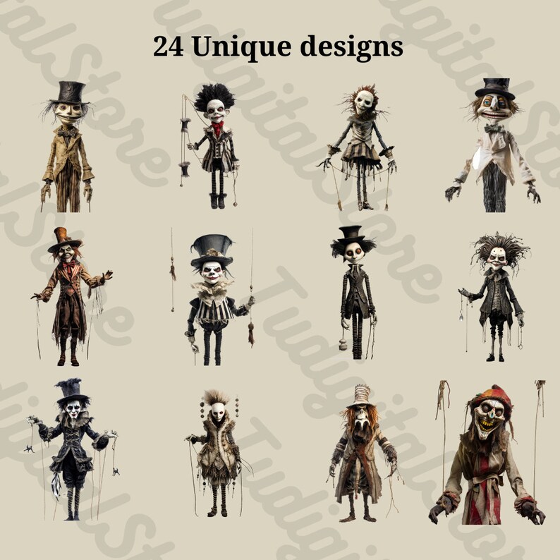 Puppet Clipart - Puppets Creepy Doll Halloween Themed Gothic Horror ...