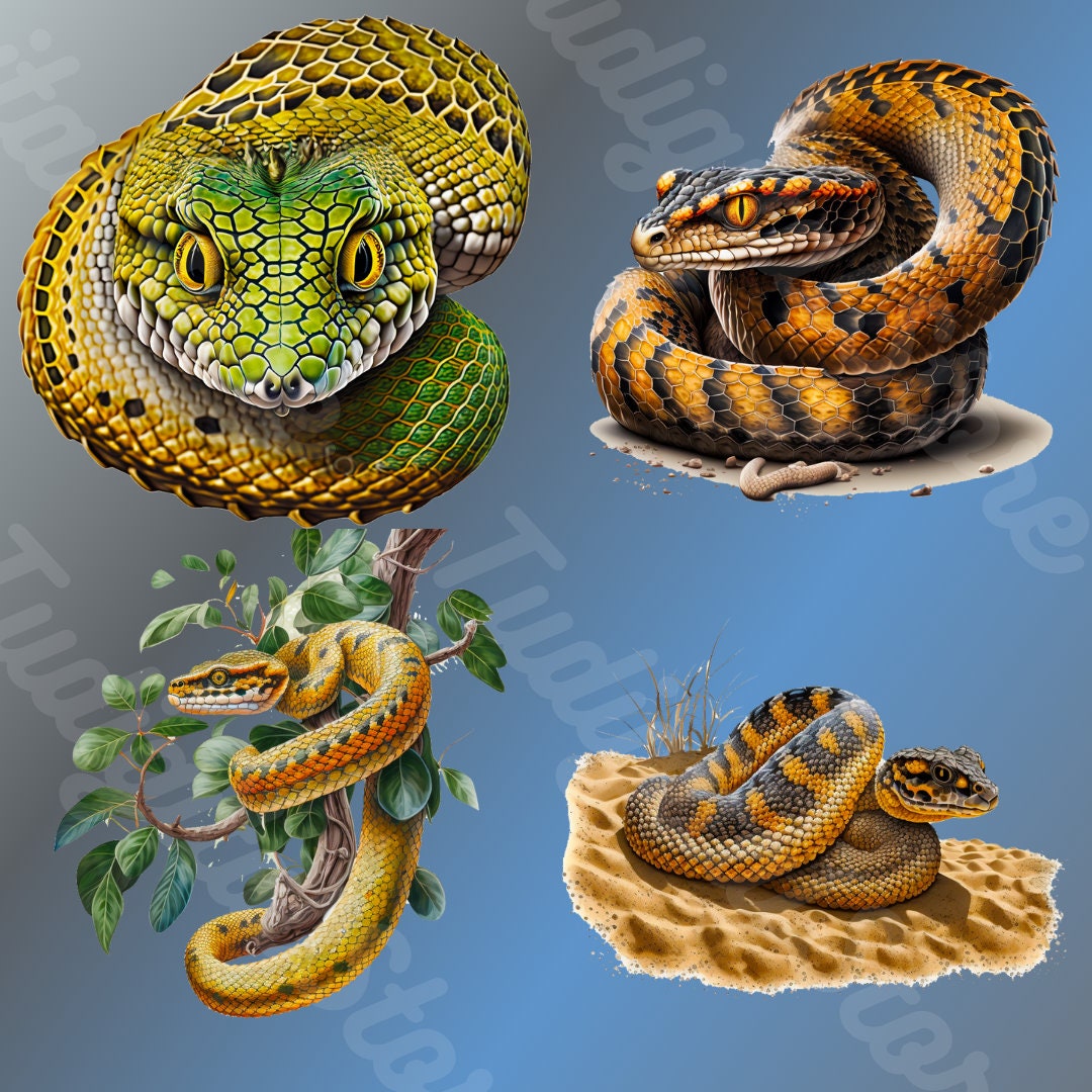 Snake Clipart 20 Reptile Clipart Bundle Green Snake Animal Clipart ...