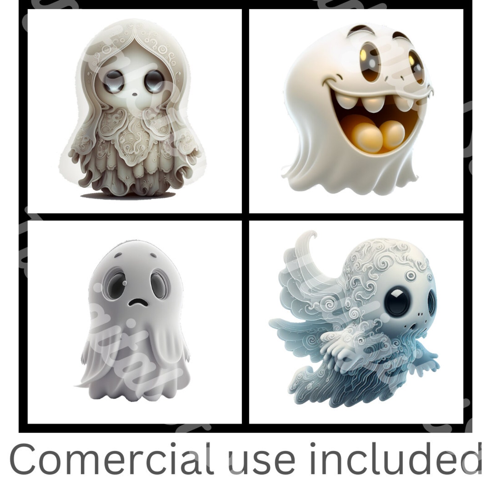 Ghostly PNG Ghost Clipart - Cute Ghost Clipart - Halloween Clipart ...