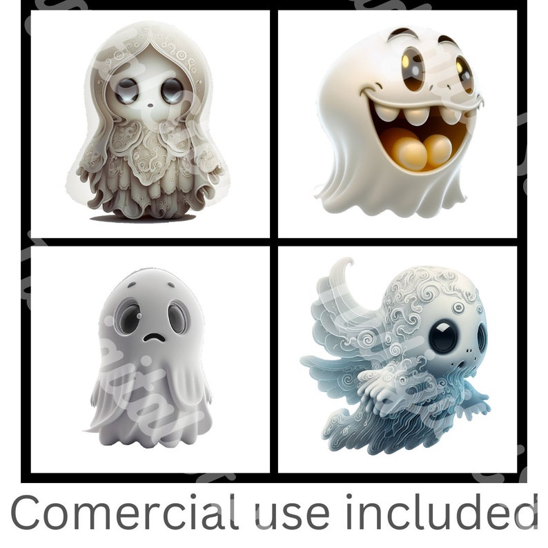 Ghostly PNG Ghost Clipart - Cute Ghost Clipart - Halloween Clipart ...