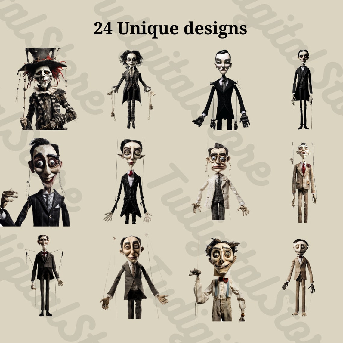Puppet Clipart - Puppets Creepy Doll Halloween Themed Gothic Horror ...