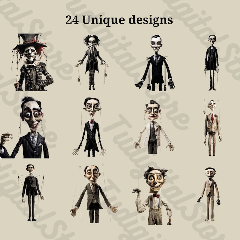 Puppet Clipart - Puppets Creepy Doll Halloween Themed Gothic Horror ...