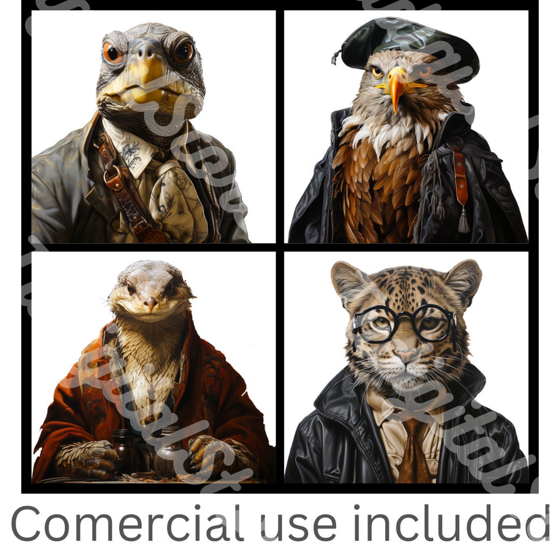 Professor Animal Clipart Cute Animal PNG 24 Animals Dressed Farm Animal ...