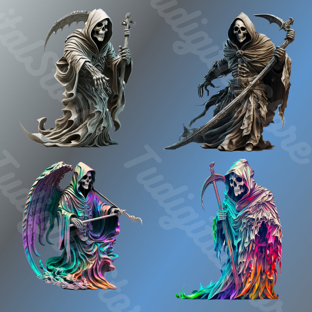 Grim Reaper Clipart 30 Horror Halloween Clipart Specter Hooded Figure ...