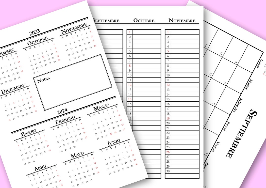 Pack of Minimalist Academic Calendars 2023-2024 - Etsy