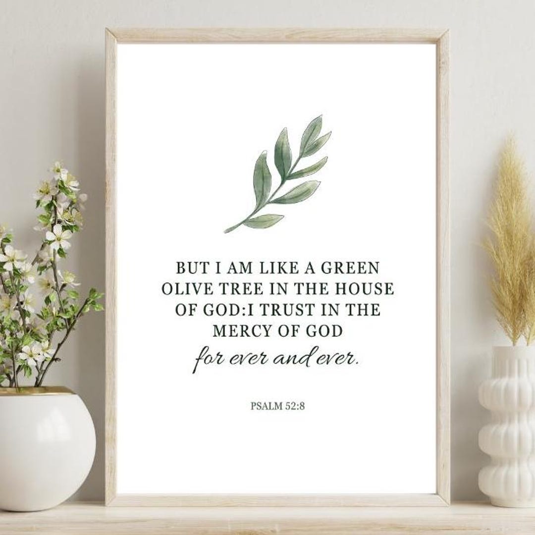 Olive Tree Wall Art Psalm 52:8 Christian Scripture Print Faith-inspired ...