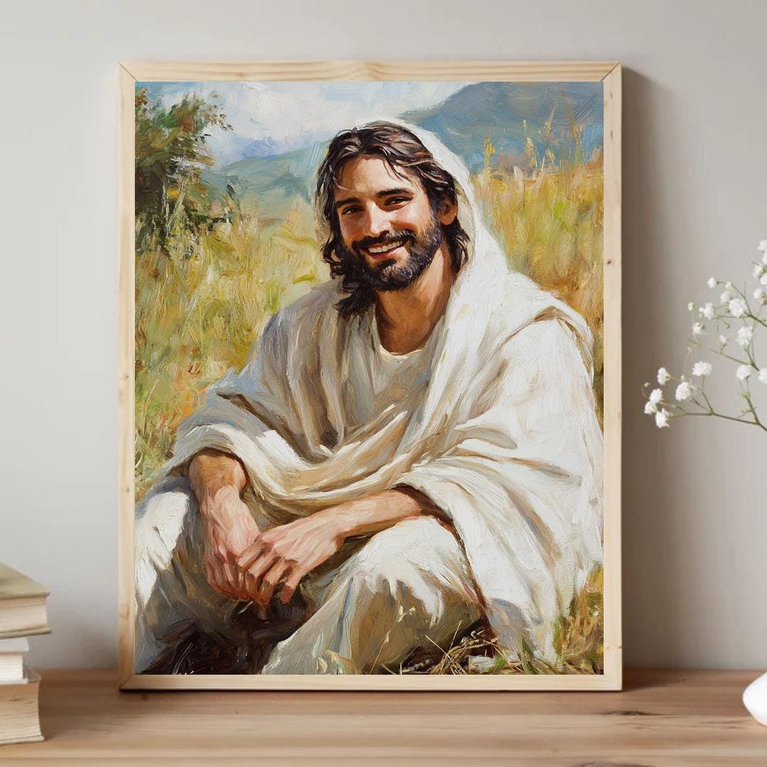 Jesus Sitting Peacefully in Field – LDS Christian Printable Art ...