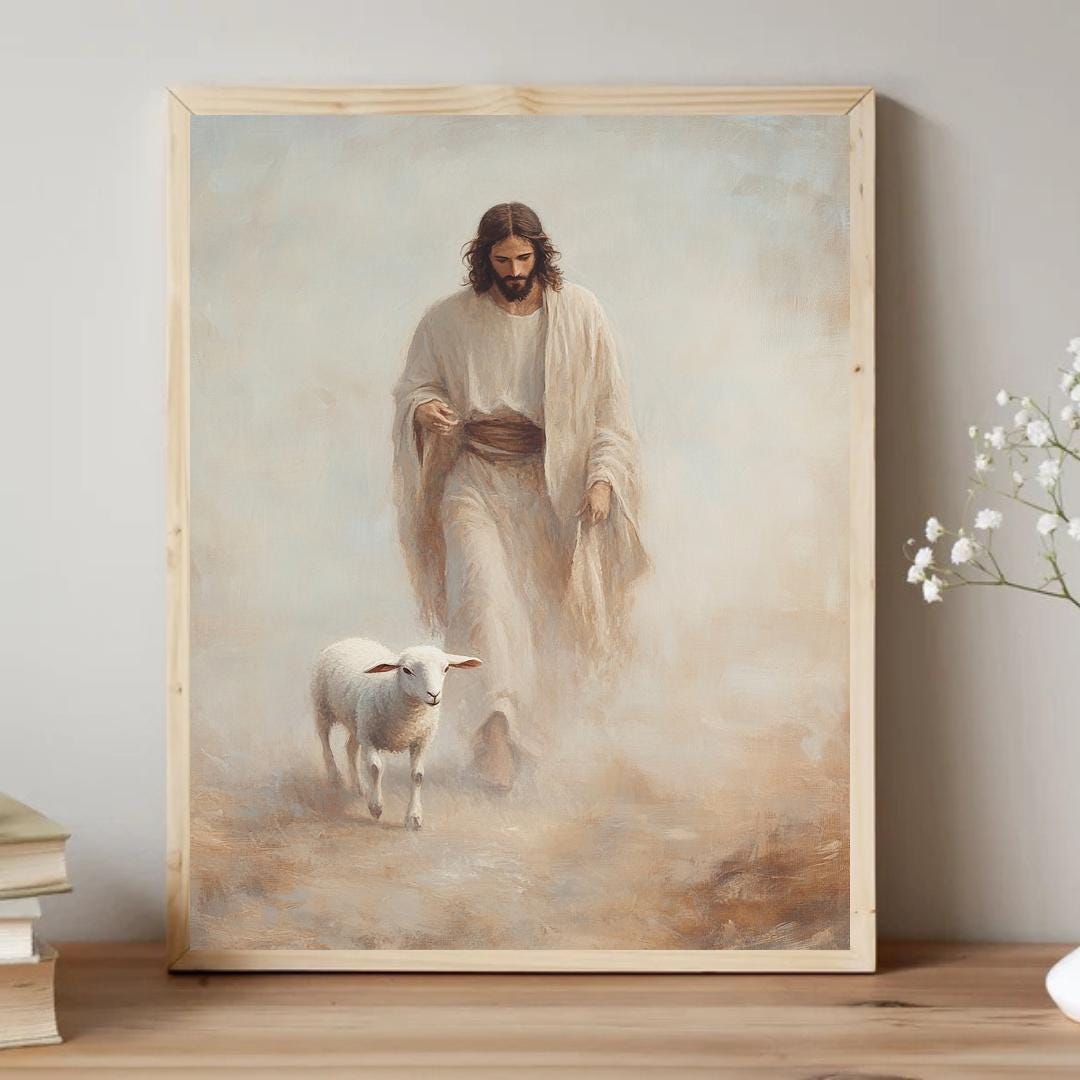 Jesus Walking With Lamb Digital Download - Christian LDS Wall Art ...