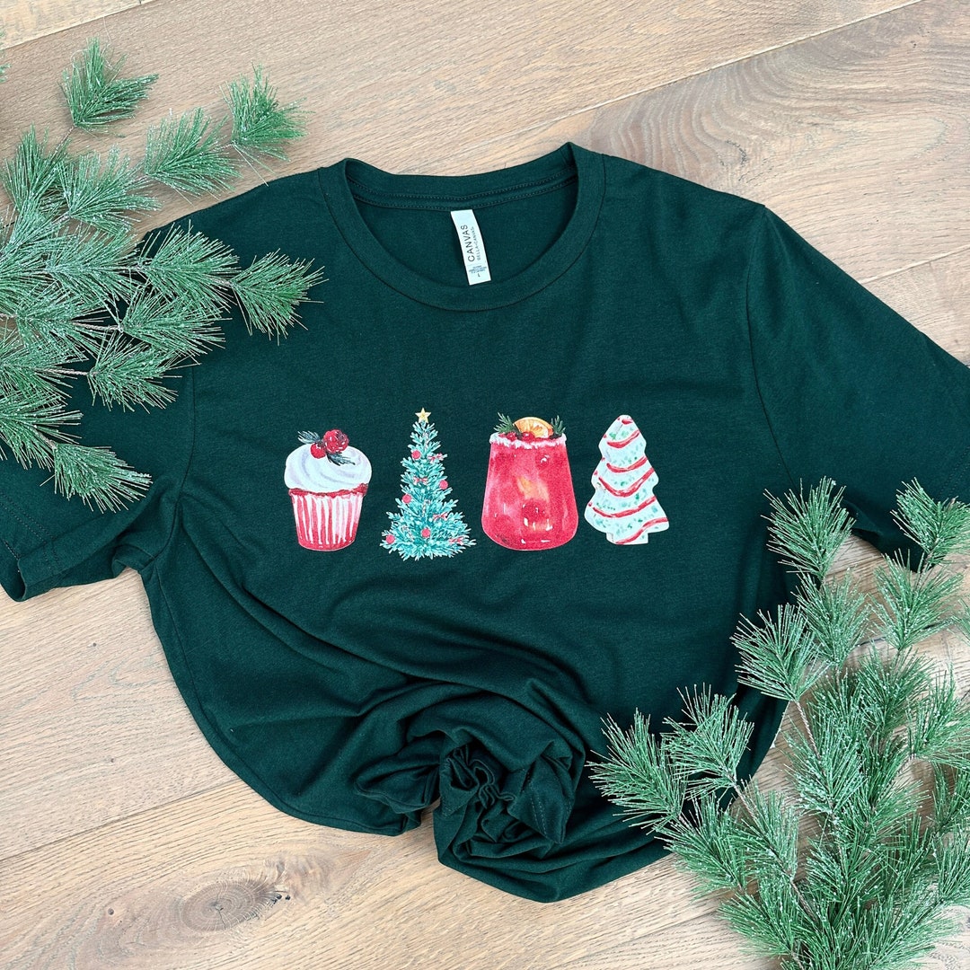 Cute Christmas Shirt Christmas Tree Cake Shirt Christmas Drink - Etsy