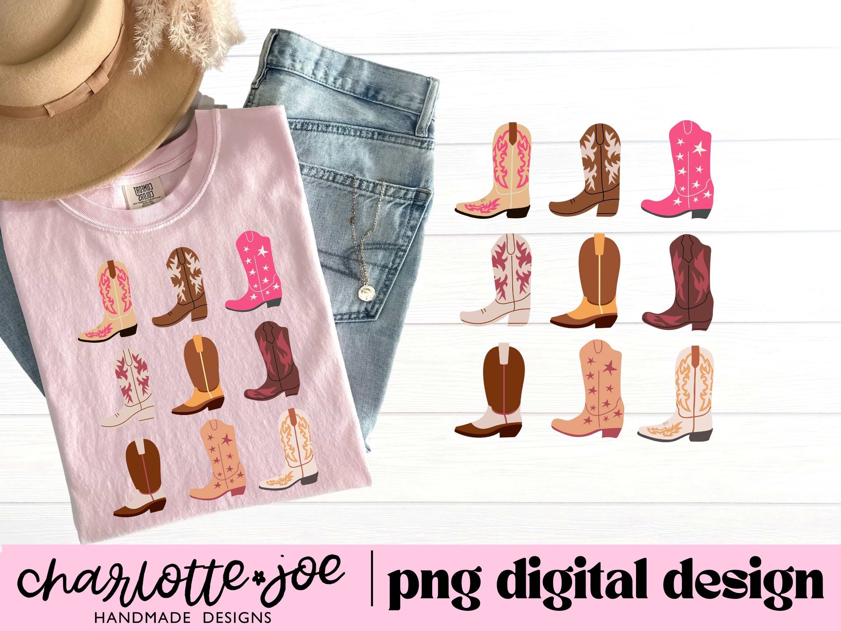 Cowboy Boot Design for Shirts and Totes Retro Sublimations - Etsy
